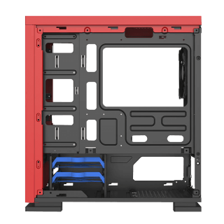 GameMax Expedition Red Gaming Matx PC Case with rgb fans-red pc case