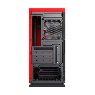GameMax Expedition Red Gaming Matx PC Case with rgb fans-red pc case