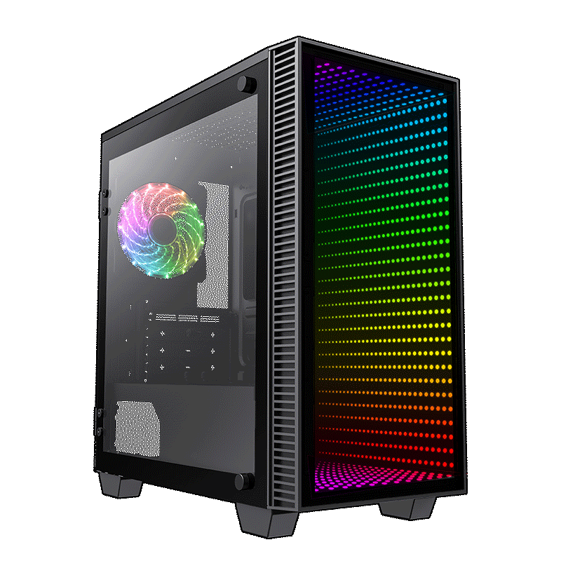Infinity Mirror with Rainbow LED Lights GameMax Abyss - TR Full Tower Case