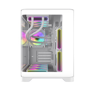 HYPE-M White Micro ATX PC case Mid Tower Gaming Case with ARGB Fans ...