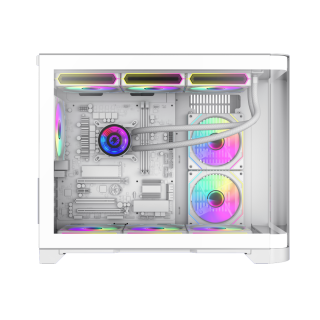 HYPE-M White Micro ATX PC case Mid Tower Gaming Case with ARGB Fans ...