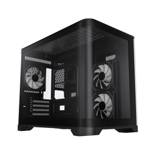 HYPE Curved Glass Micro ATX PC Case with ARGB Cooling Fans