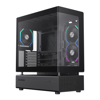 Gamemax N80 BK Gaming PC Case-270° FULL VIEW TEMPERED GLASS DESIGN