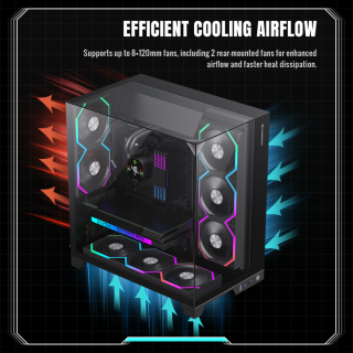 Infinity Pro BK-Tempered Glass PC Case | GAMEMAX