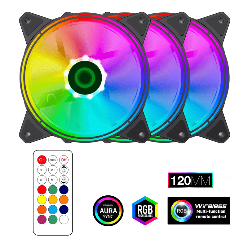 120mm & 140mm rgb cool case fans