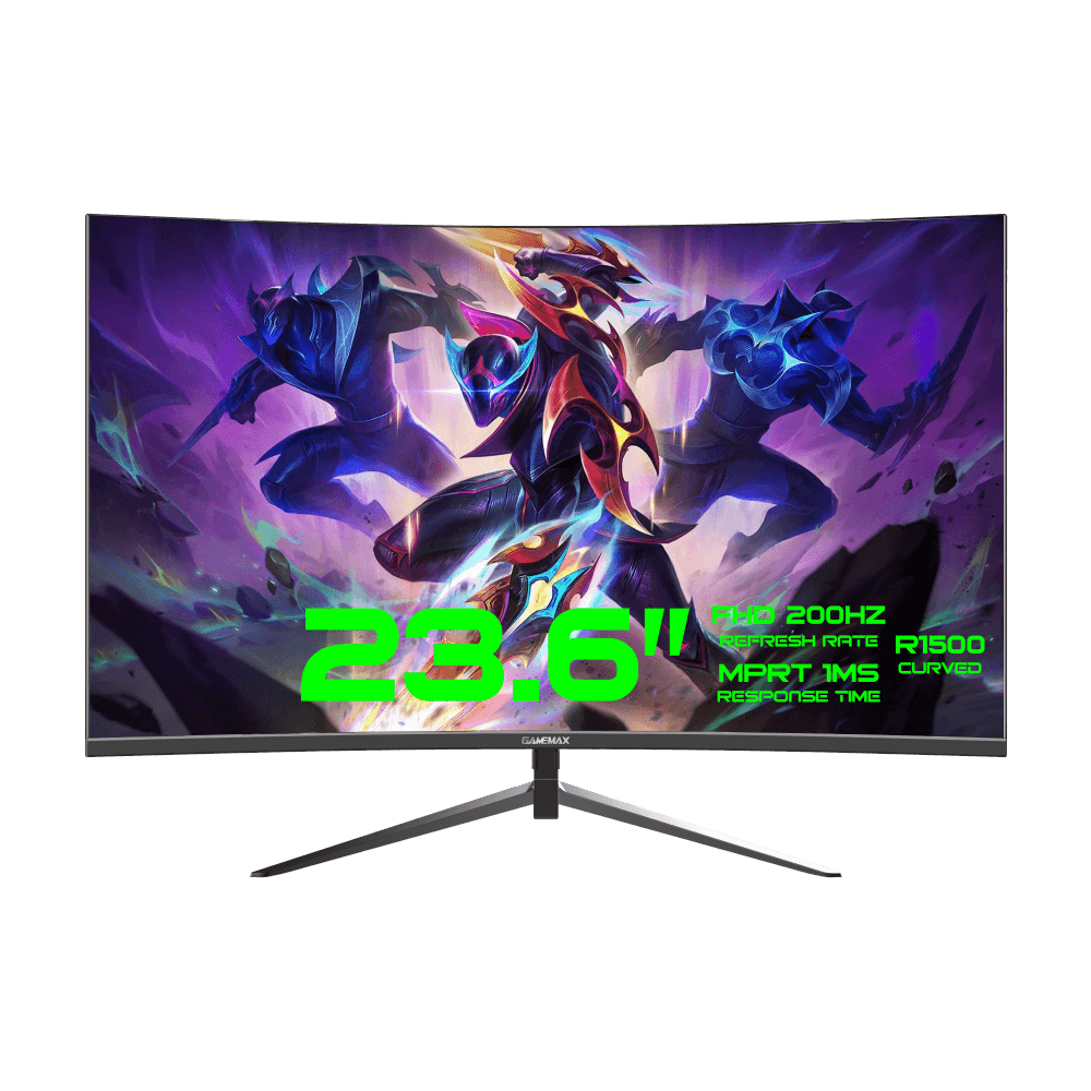 High refresh rate gaming monitor, curved screen, borderless design ...
