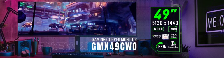High refresh rate gaming monitor, curved screen, borderless design ...