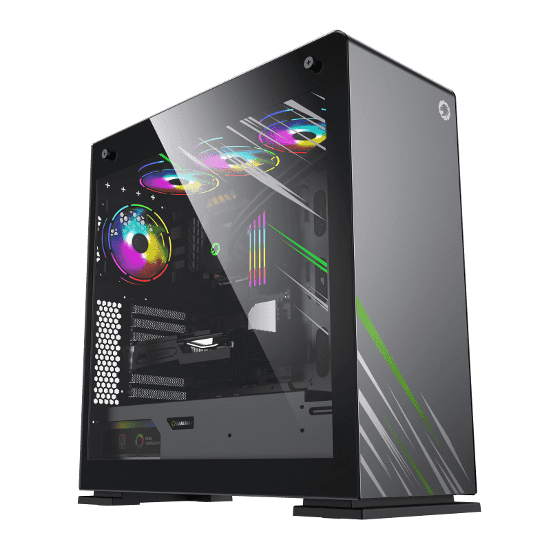 GameMax Vega Pro Grey Full Tower Gaming Case,with tempered side glass ...