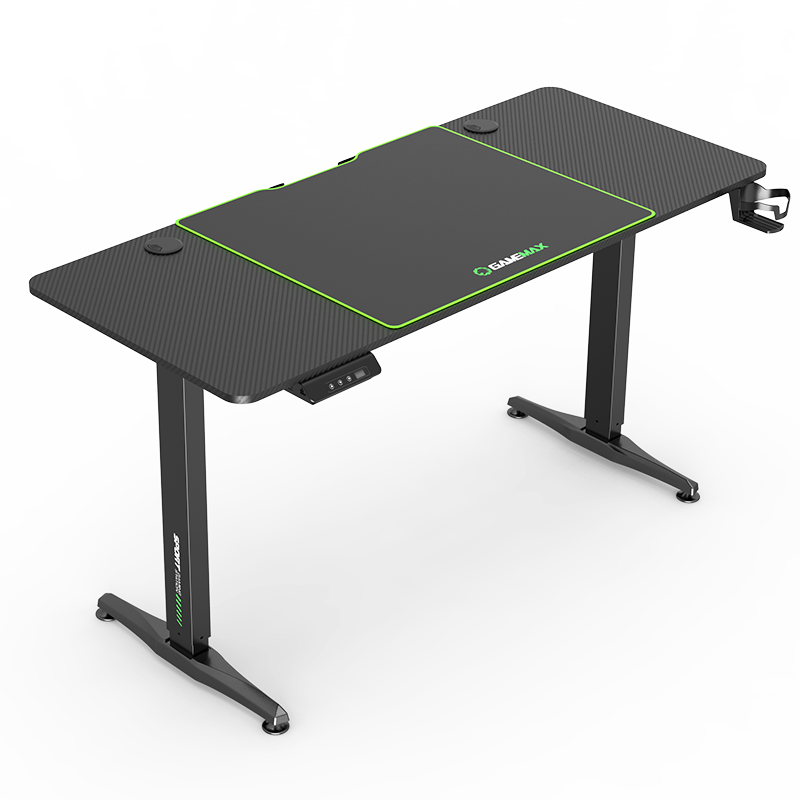 GameMax D140-Carbon-EC Electric Gaming Desk – Height Adjustable Sit ...