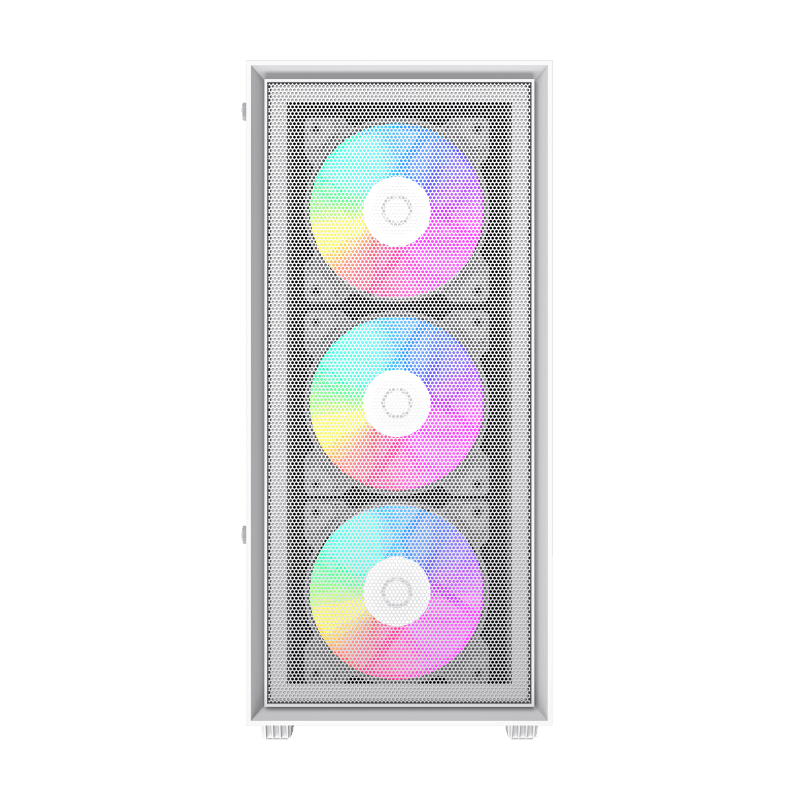 GameMax Storm Micro-ATX Gaming Case with ARGB Fans-White PC Case