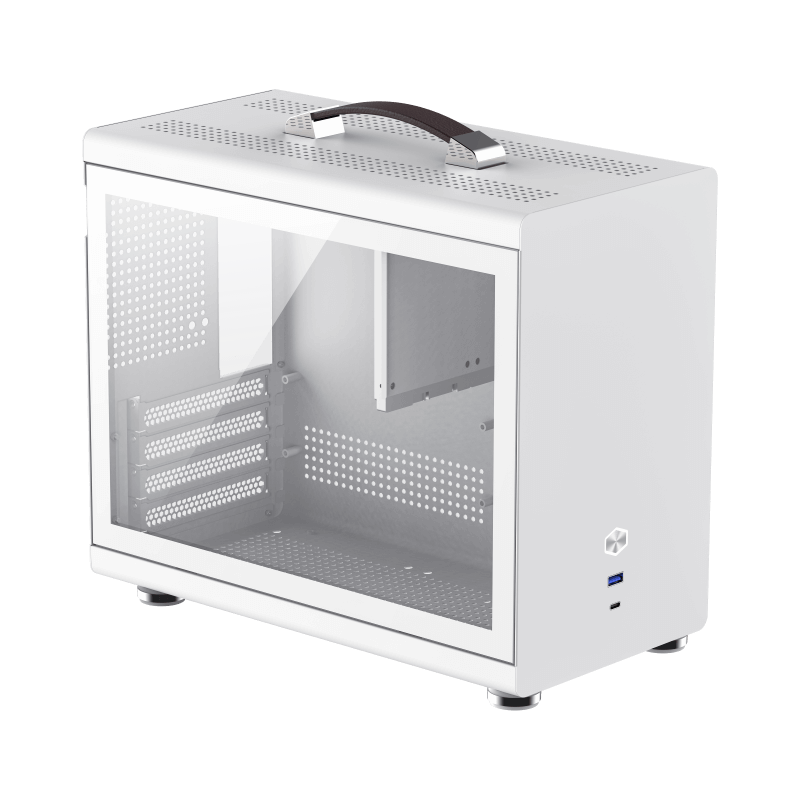 GameMax Spark Mini White Gaming PC Case with ARGB Fans-White PC Case