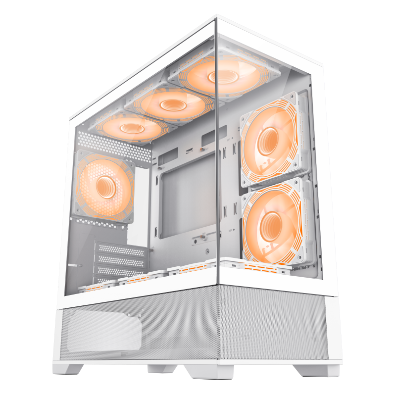 Gamemax Vista White Micro ATX Transparent Gaming PC Cases
