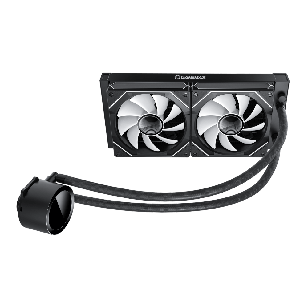 GameMax IceBurg 240V Digital Black, Liquid CPU Cooler 240mm Addressable ...