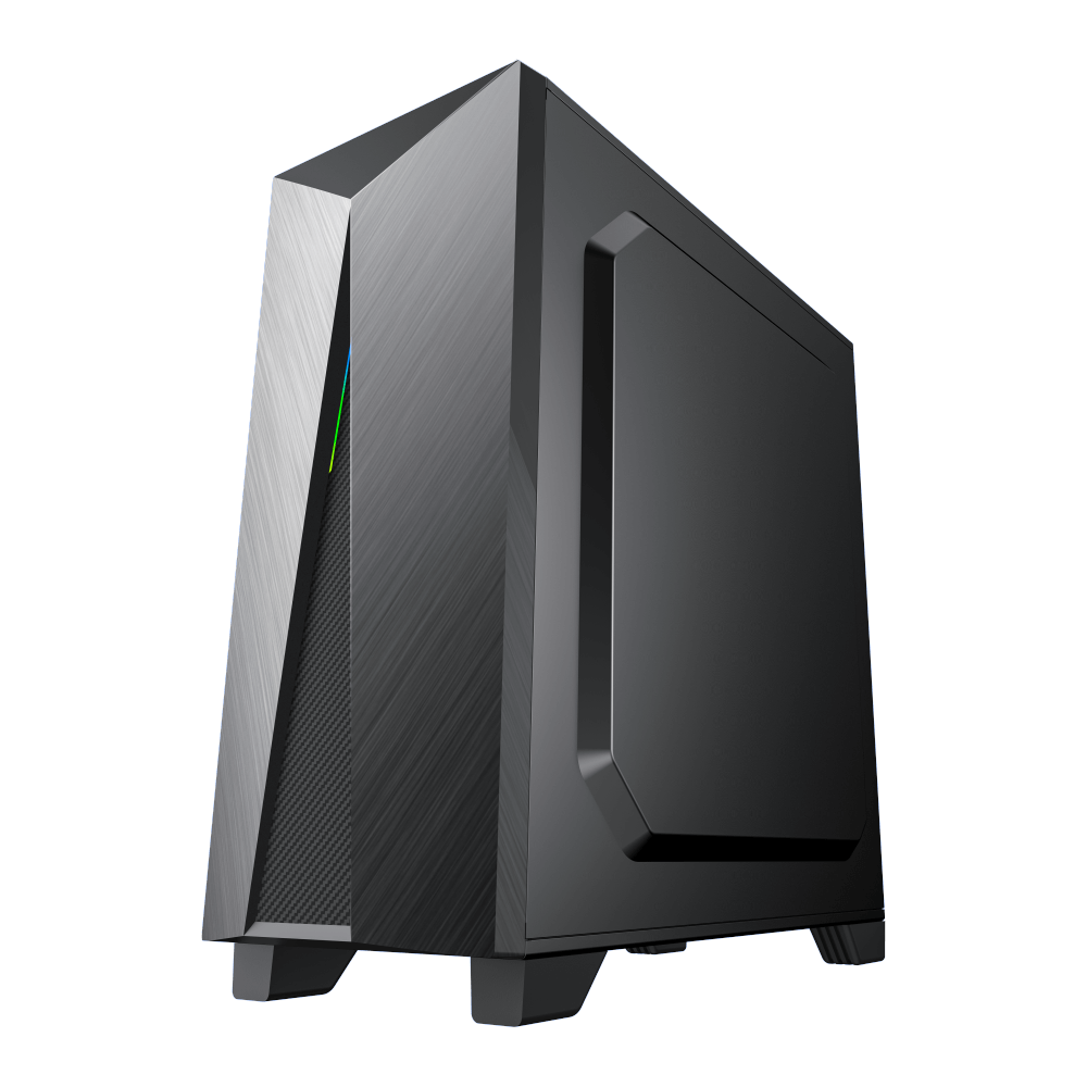 Unique ATX Gaming Chassis design, Top PSU covered, ARGB Strip and Fan