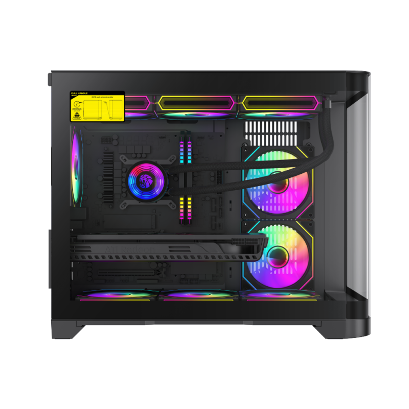 HYPE Curved Glass Micro ATX PC Case with ARGB Cooling Fans