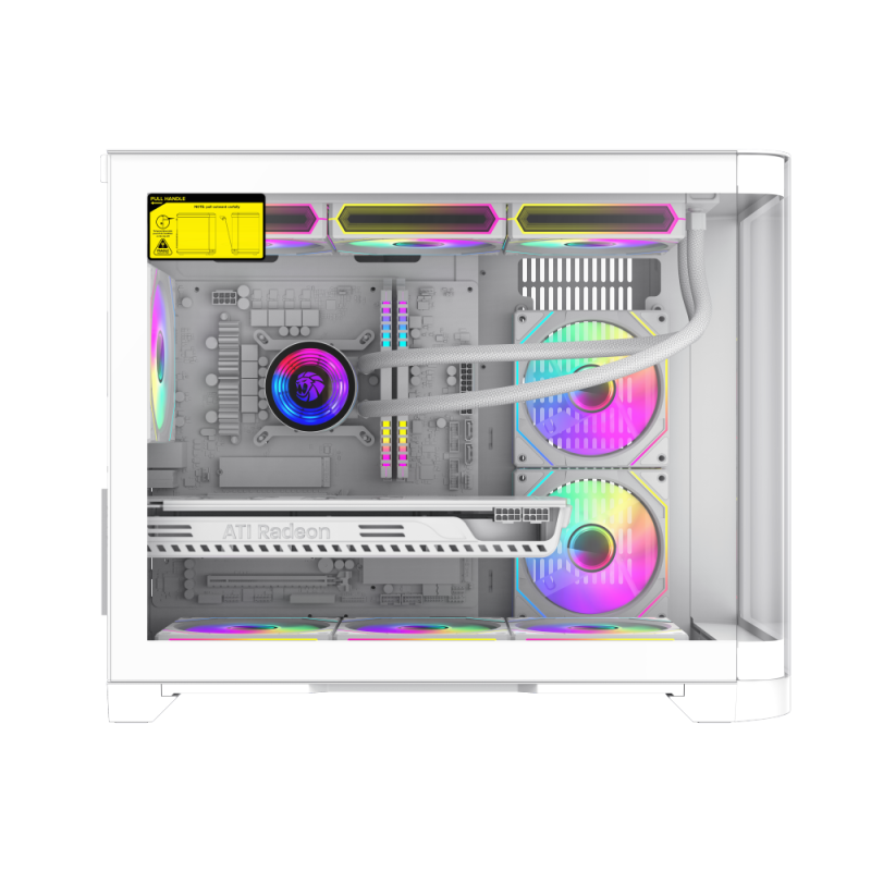 HYPE-M White Micro ATX PC case Mid Tower Gaming Case with ARGB Fans ...