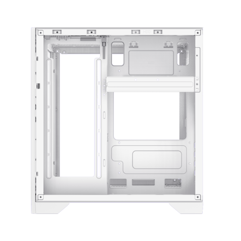 GameMax Infinity mini PC Case with ARGB Fans-White PC Case