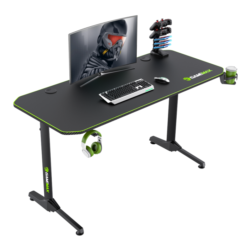 GameMax D140 Carbon RGB Gaming Desk – Ergonomic Design, Stylish Carbon ...
