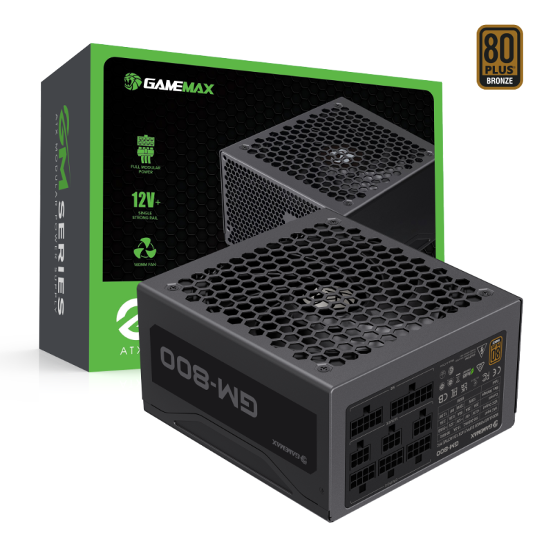 GameMax GM-800 Power Supply Full Modular 80PLUS Bronze Certified Power ...