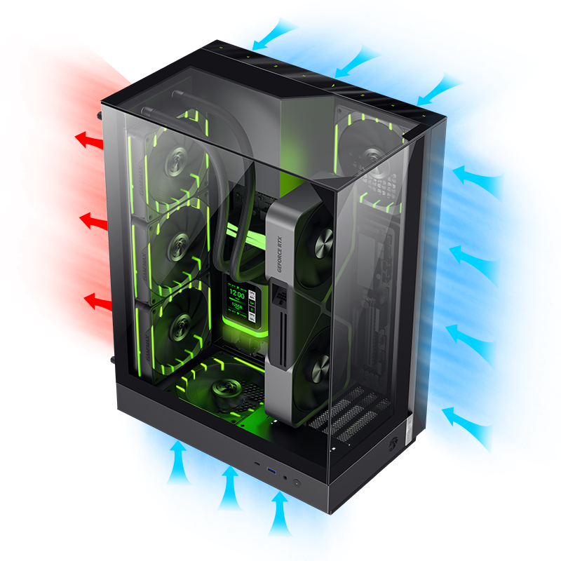 GAMEMAX T20 90 Degree Motherboard Rotation M-ATX PC Case