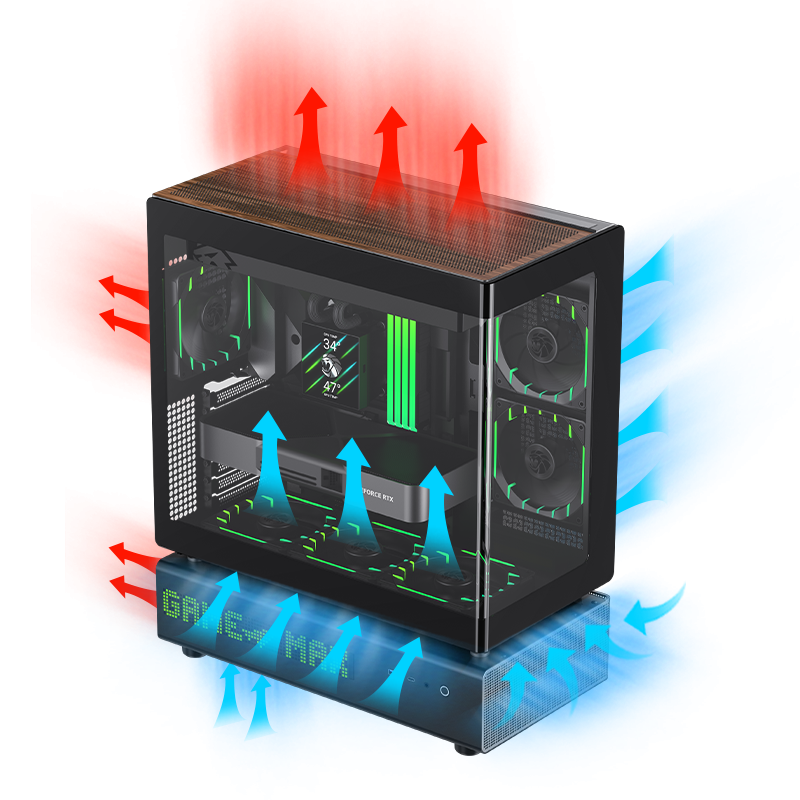 GAMEMAX N90 ARGB Wraparound Glass ATX PC Case