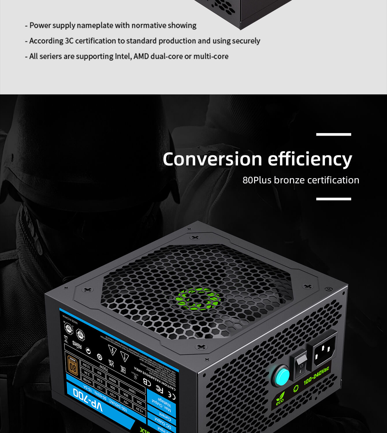 GameMax VP-700 80 Plus Bronze Power Supply