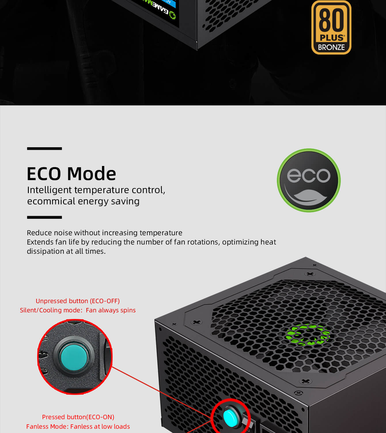 GameMax VP-700 80 Plus Bronze Power Supply