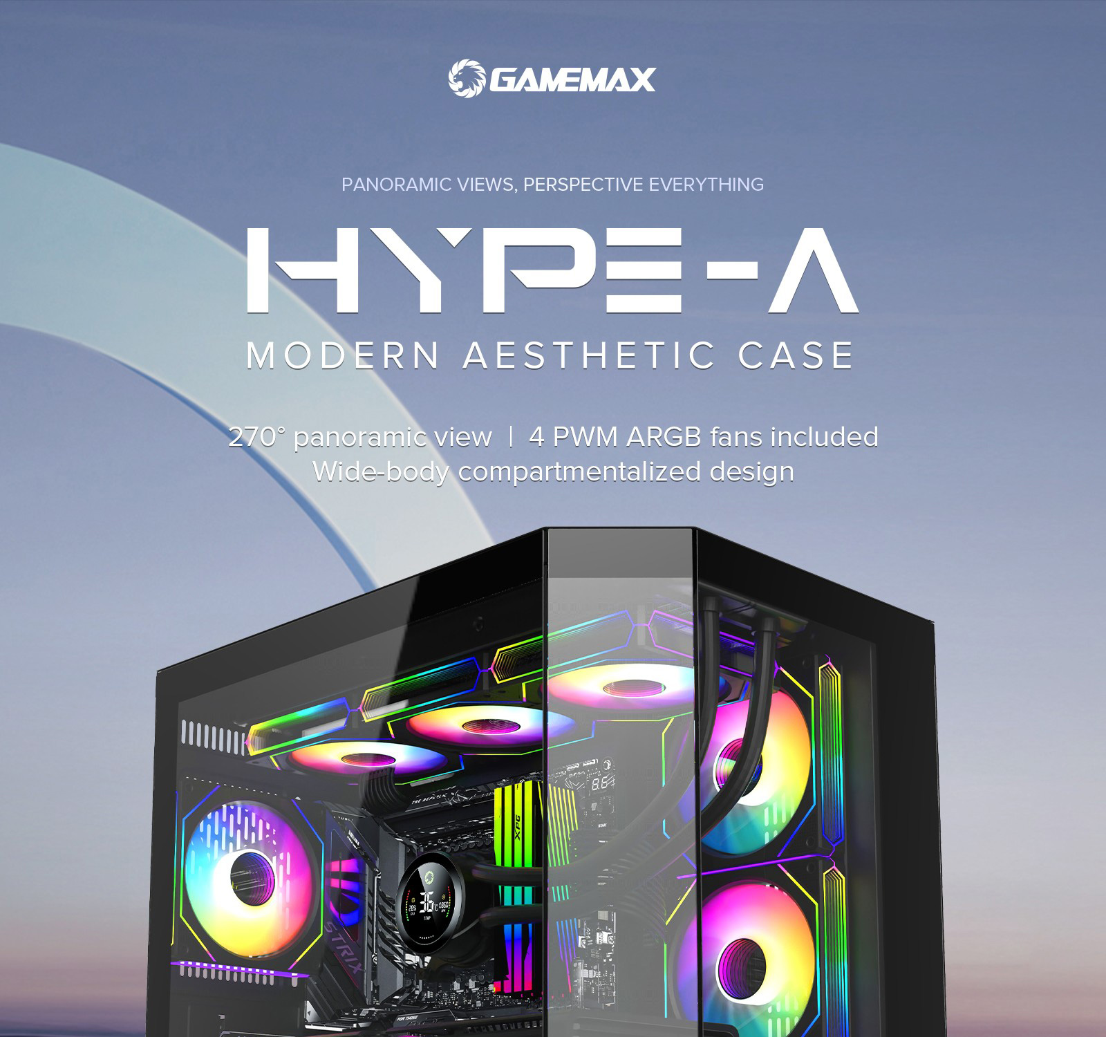 water cooled pc case | HYPE-A Black full atx pc case
