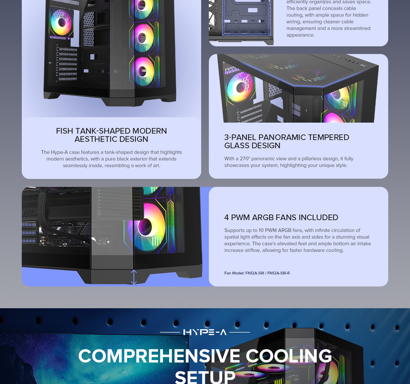 water cooled pc case | HYPE-A Black full atx pc case