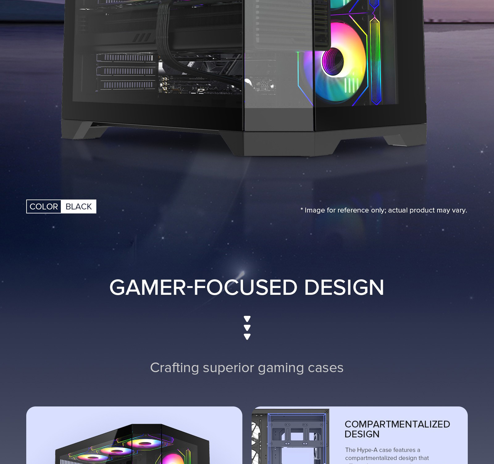 water cooled pc case | HYPE-A Black full atx pc case