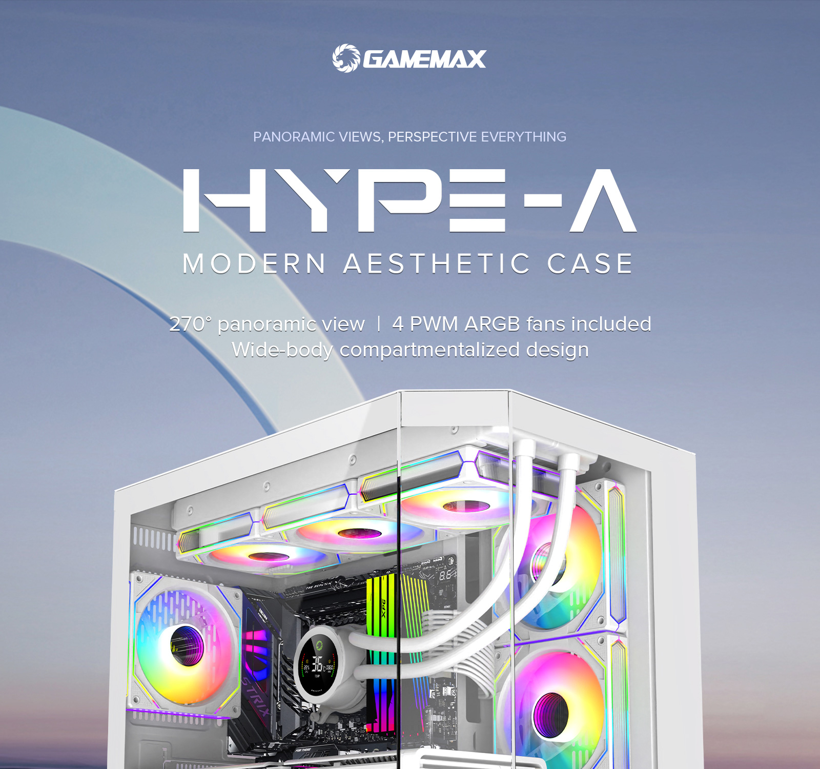 water cooled pc case | HYPE-A White best full tower pc case