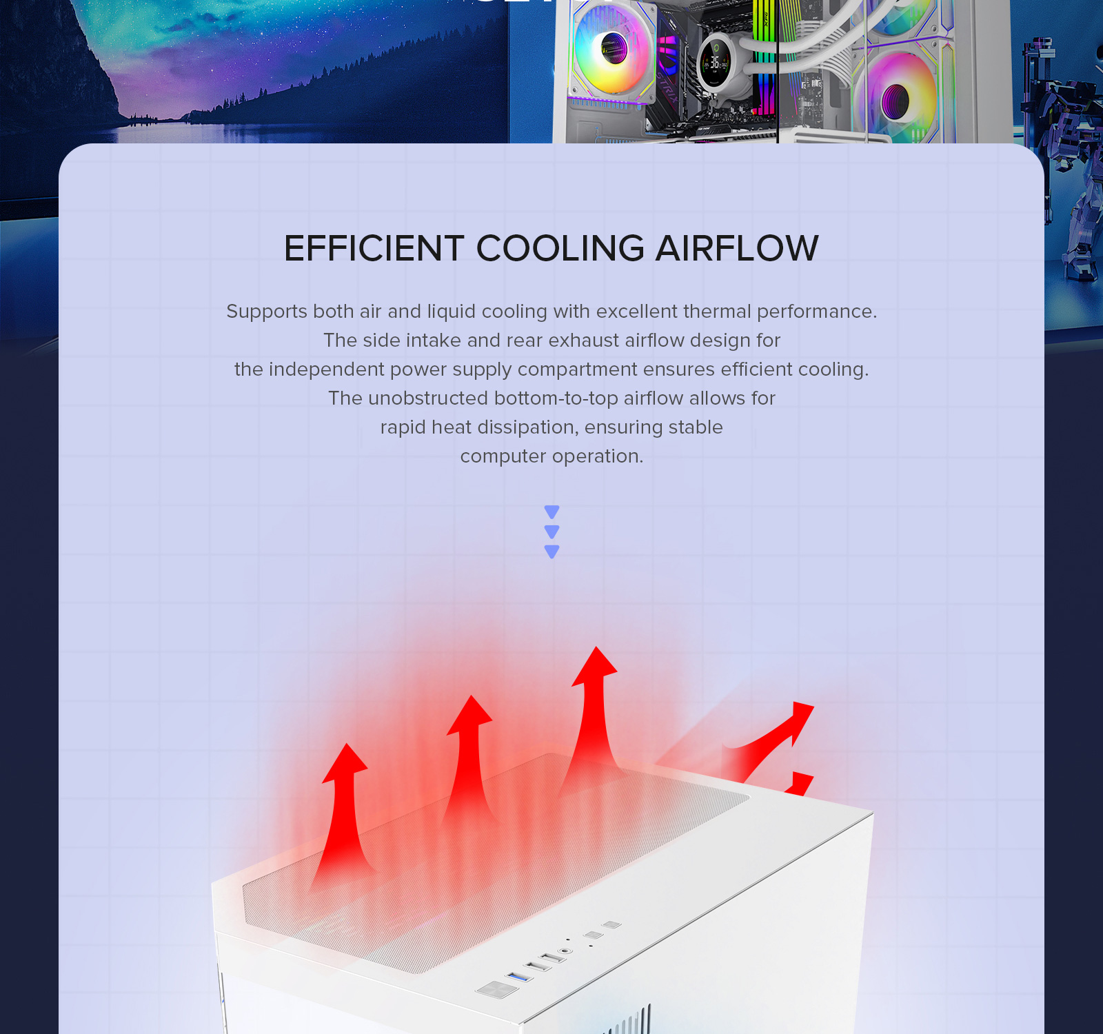 water cooled pc case | HYPE-A White best full tower pc case