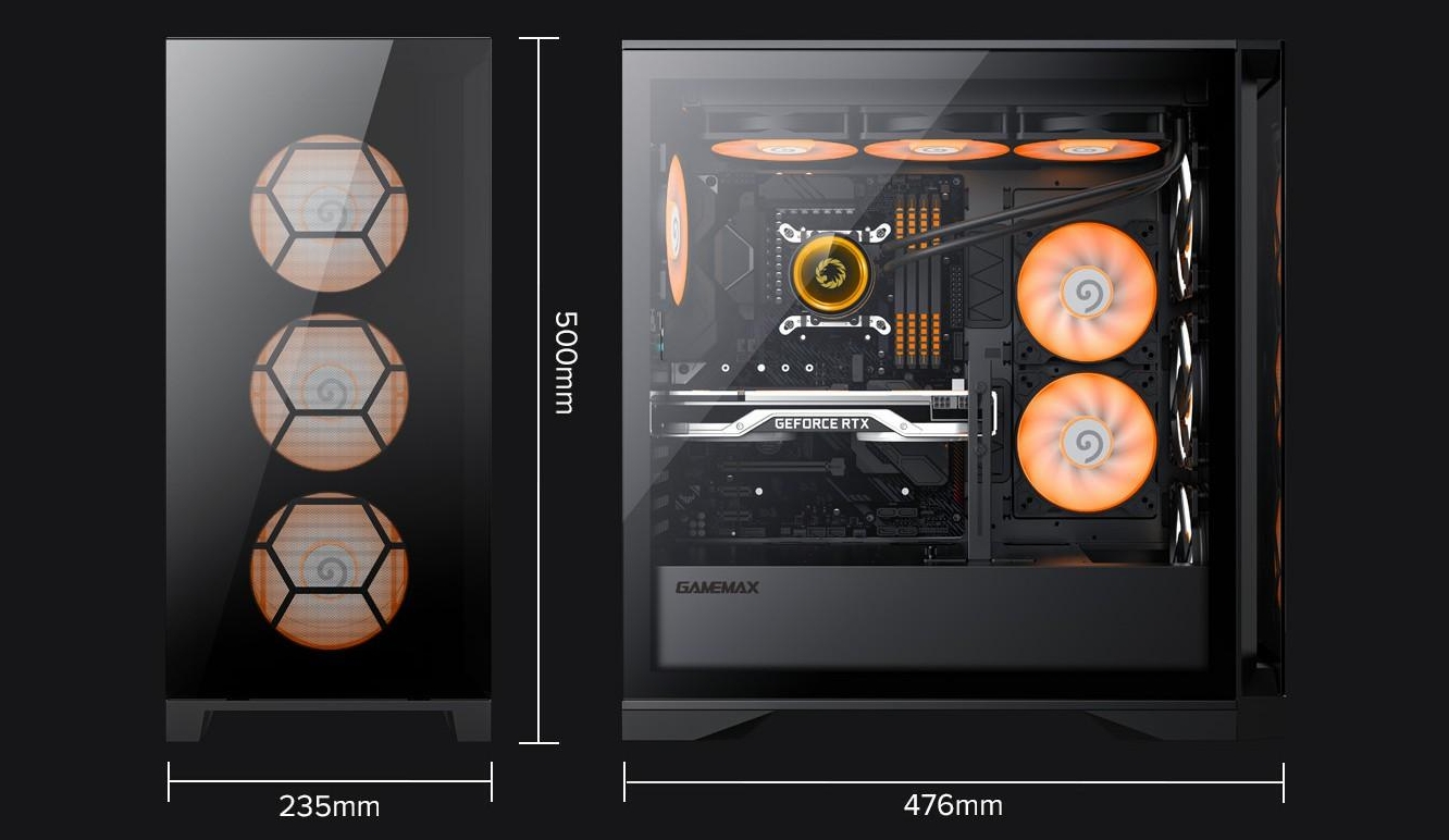 E-ATX Full Tower Gaming PC Case with ARGB Lighting Meets Crystal-Clear ...