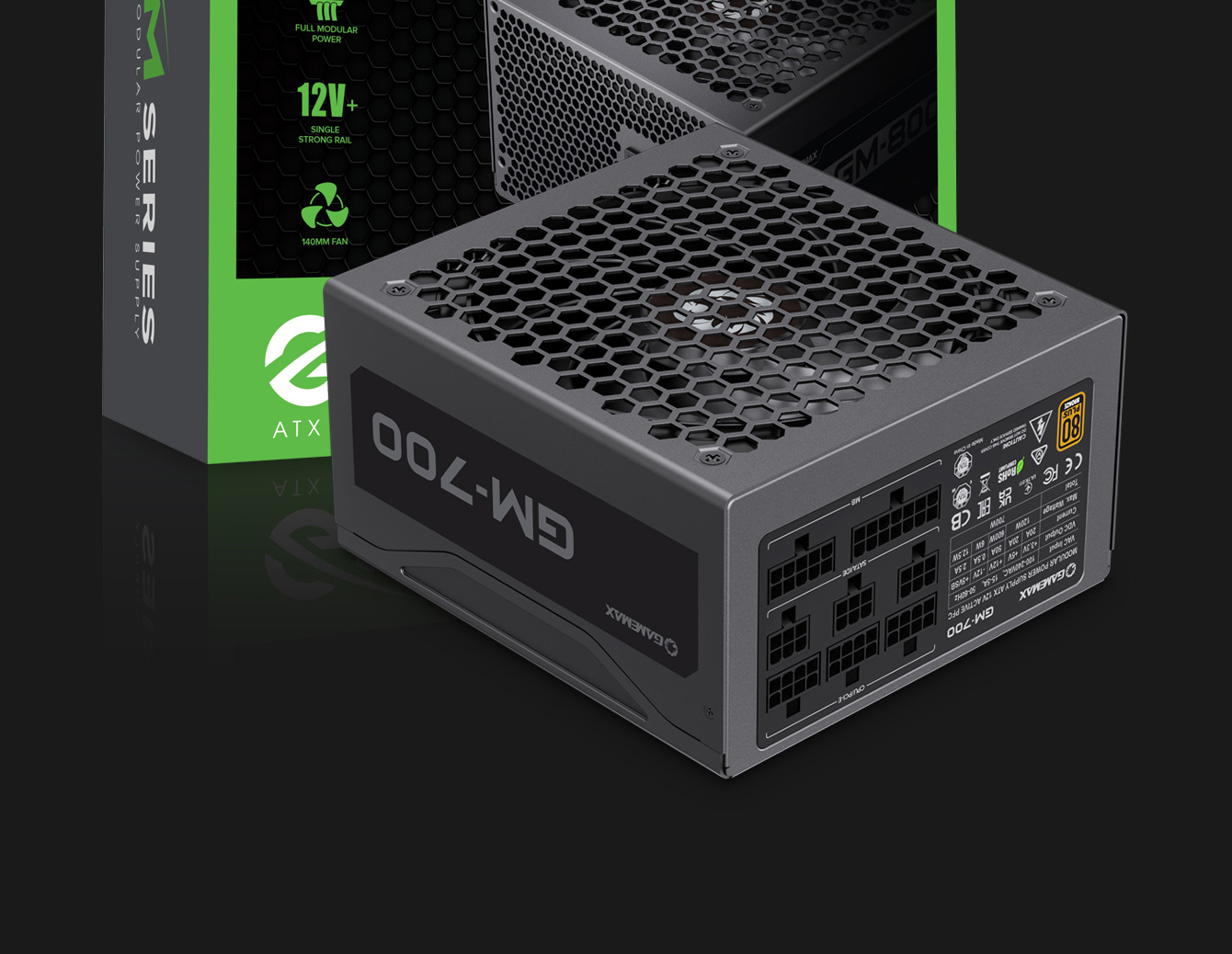 GameMax GM700 ATX PSU 700w APFC 85 Plus 14CM Fan 6 Sata
