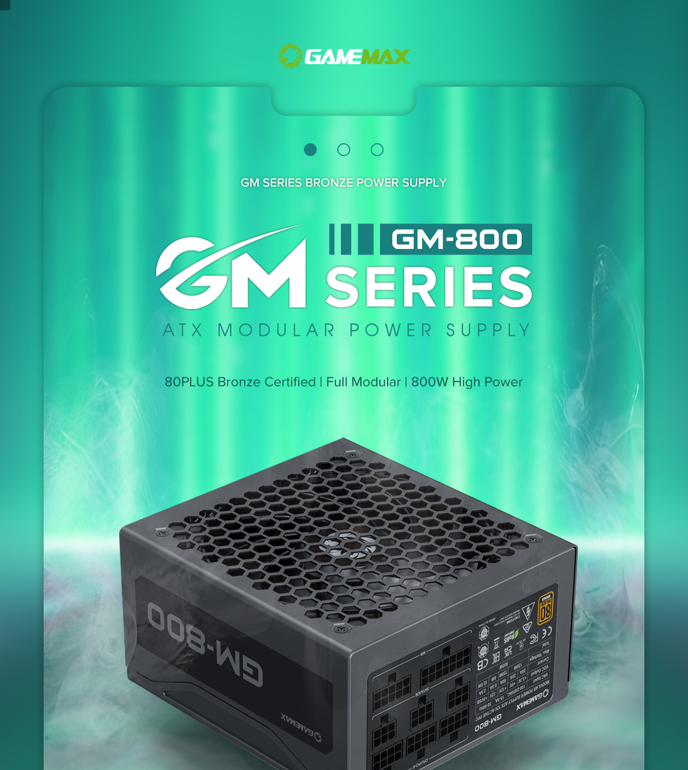 GameMax GM-800 Power Supply Full Modular 80PLUS Bronze Certified Power ...