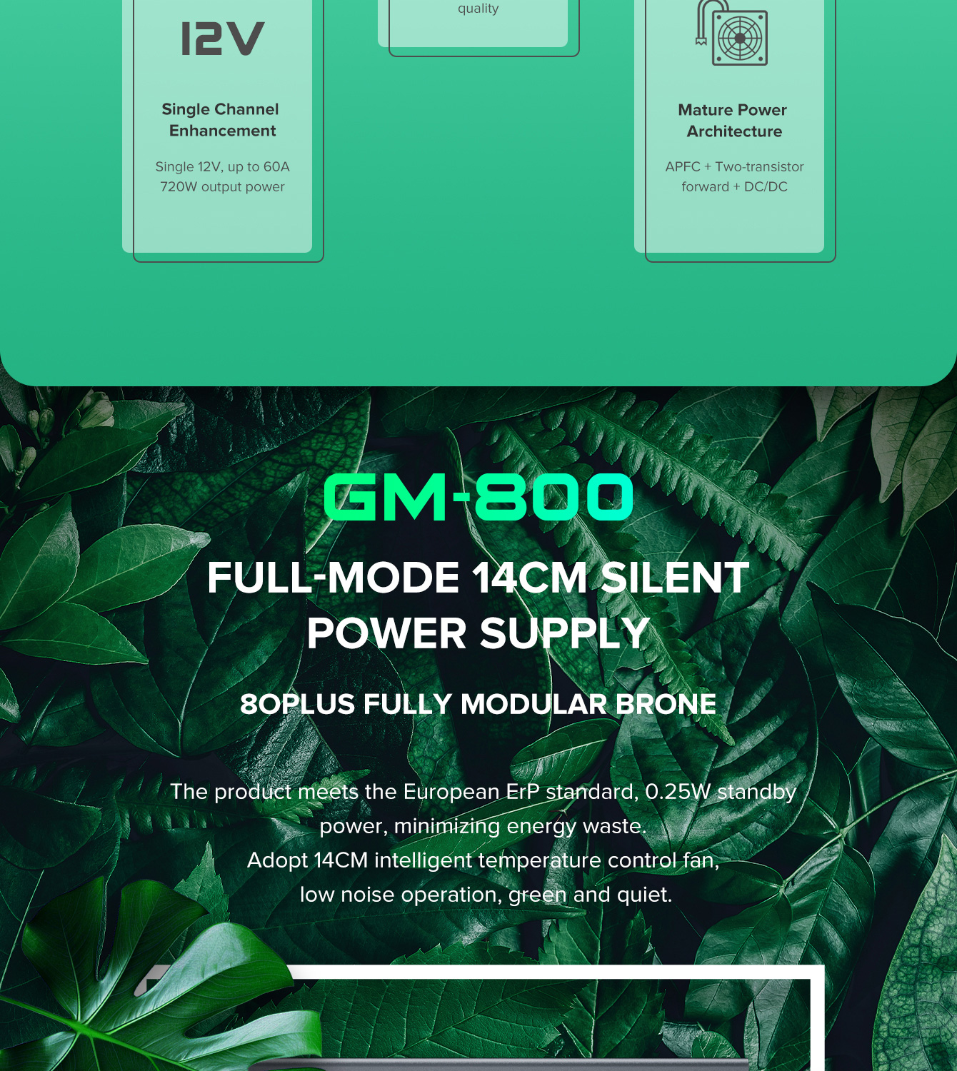 GameMax GM-800 Power Supply Full Modular 80PLUS Bronze Certified Power ...