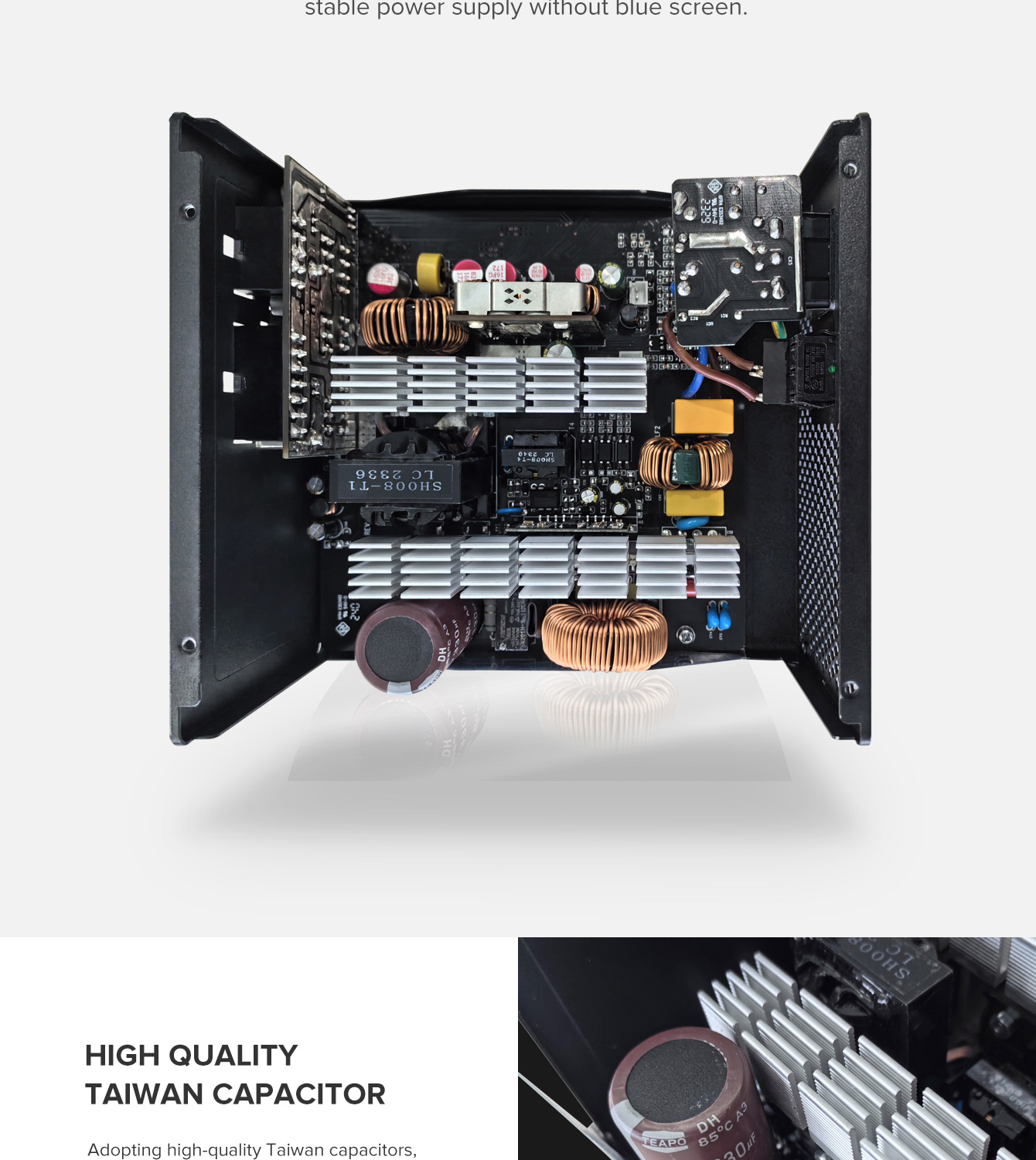 GameMax GM-800 Power Supply Full Modular 80PLUS Bronze Certified Power ...