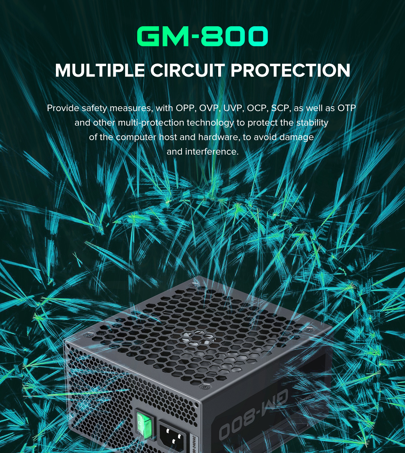 GameMax GM-800 Power Supply Full Modular 80PLUS Bronze Certified Power ...