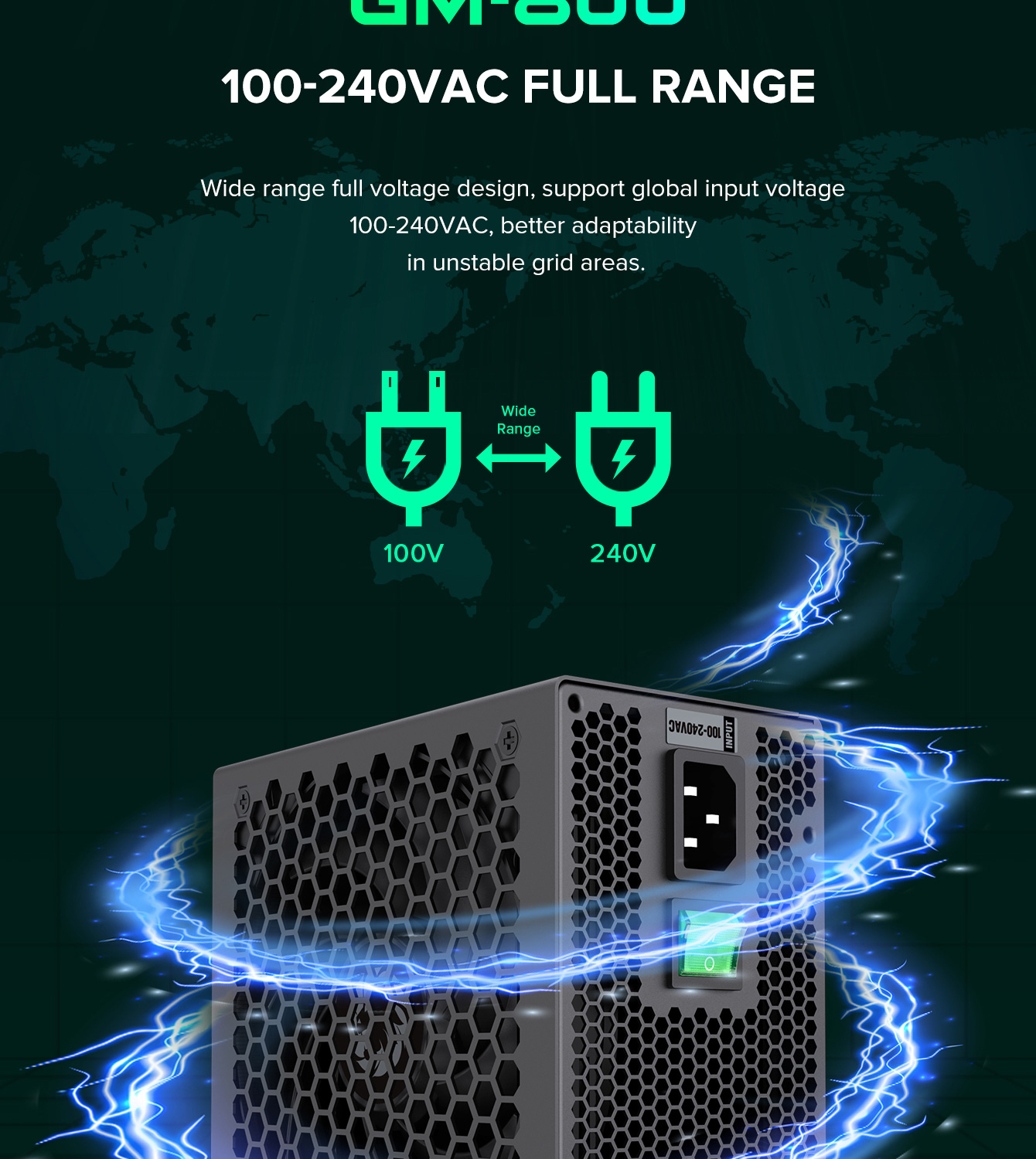 GameMax GM-800 Power Supply Full Modular 80PLUS Bronze Certified Power ...