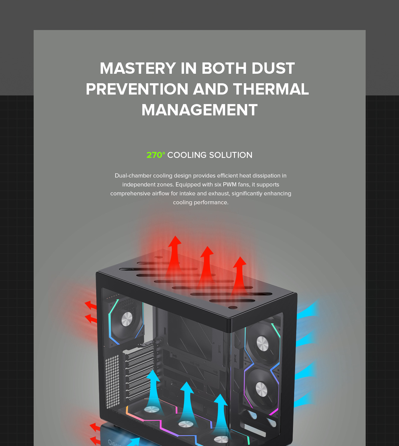 Gamemax N80 BK Gaming PC Case-270° FULL VIEW TEMPERED GLASS DESIGN