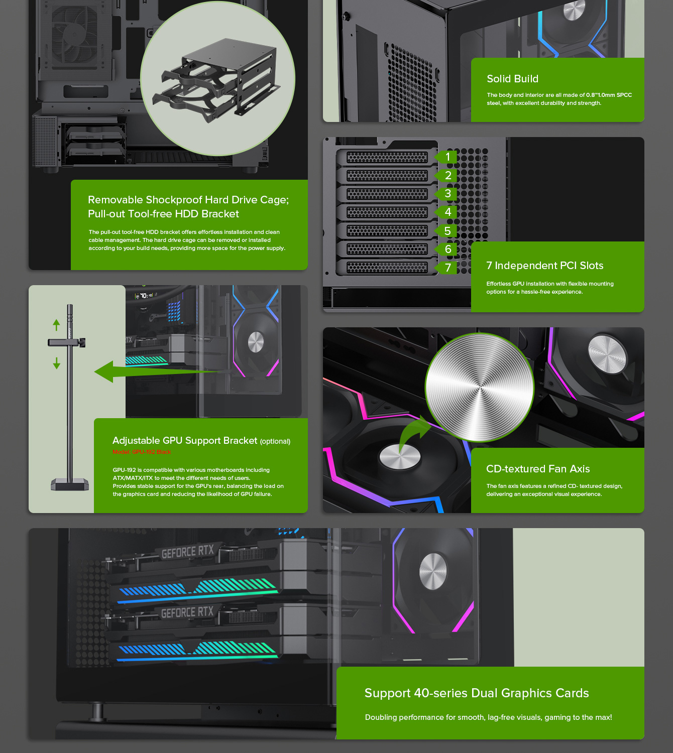 Gamemax N80 BK Gaming PC Case-270° FULL VIEW TEMPERED GLASS DESIGN
