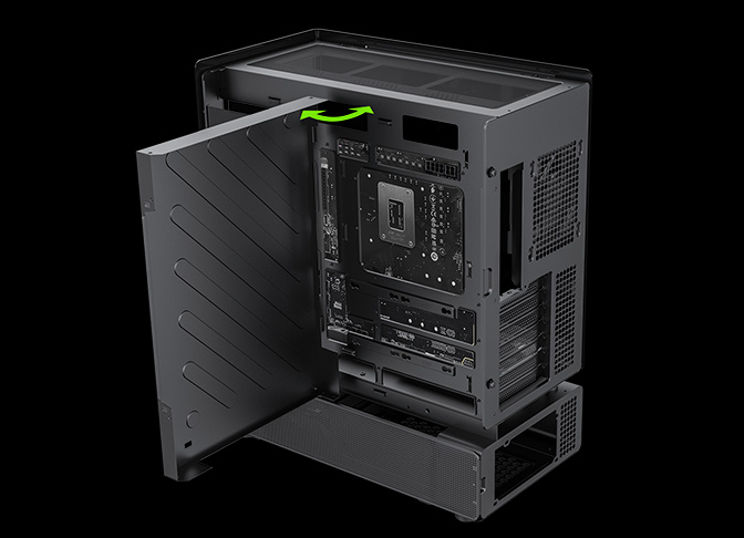 Gamemax N80 BK Gaming PC Case-270° FULL VIEW TEMPERED GLASS DESIGN