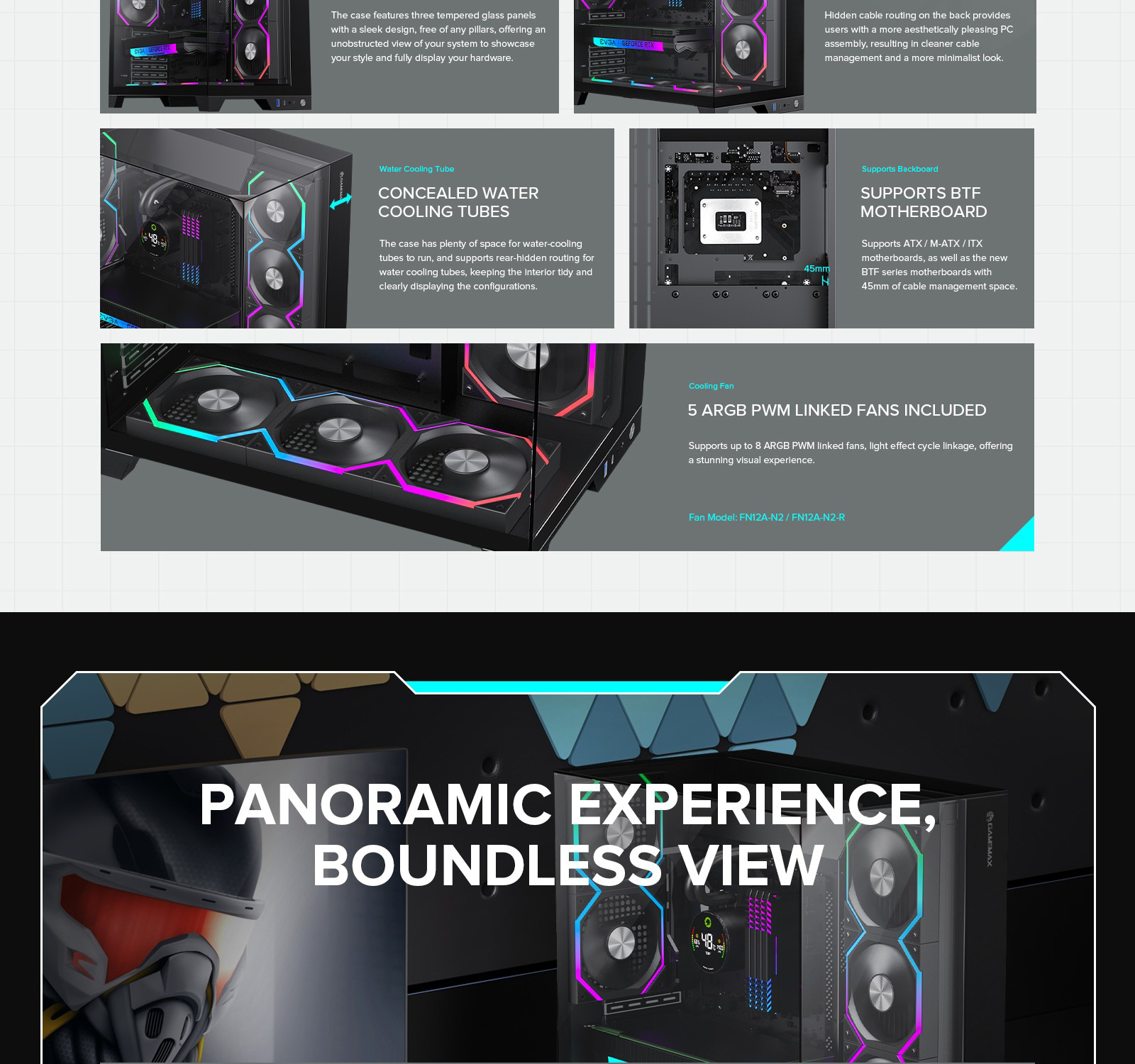 Infinity Pro BK-Tempered Glass PC Case & RGB Lighting Mid-Tower Gaming ...