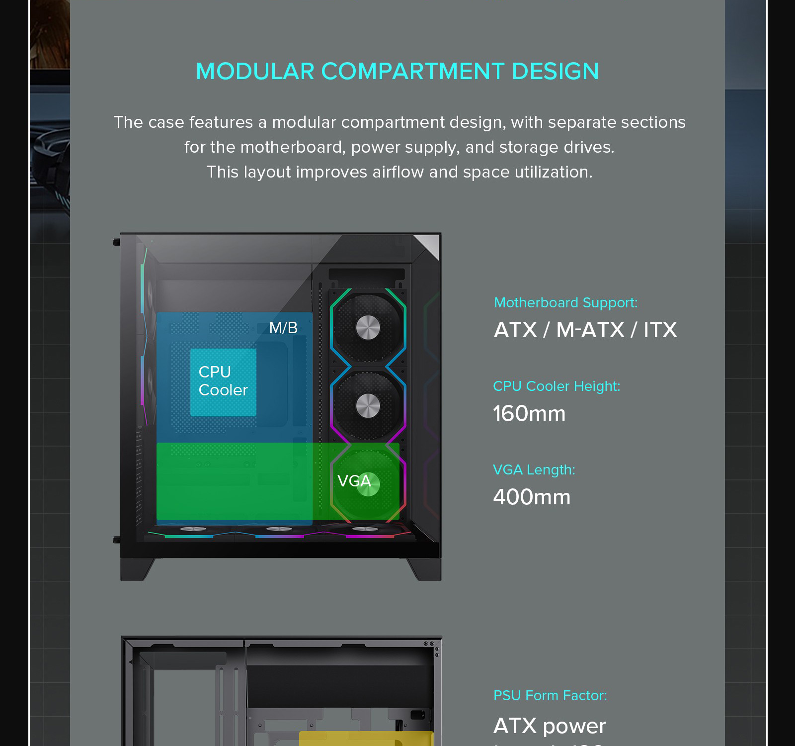 Infinity Pro BK-Tempered Glass PC Case & RGB Lighting Mid-Tower Gaming ...