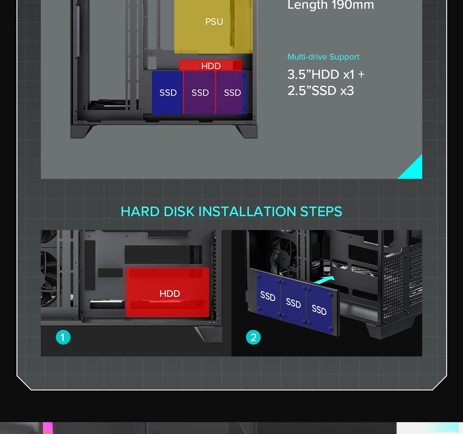 Infinity Pro BK-Tempered Glass PC Case & RGB Lighting Mid-Tower Gaming ...