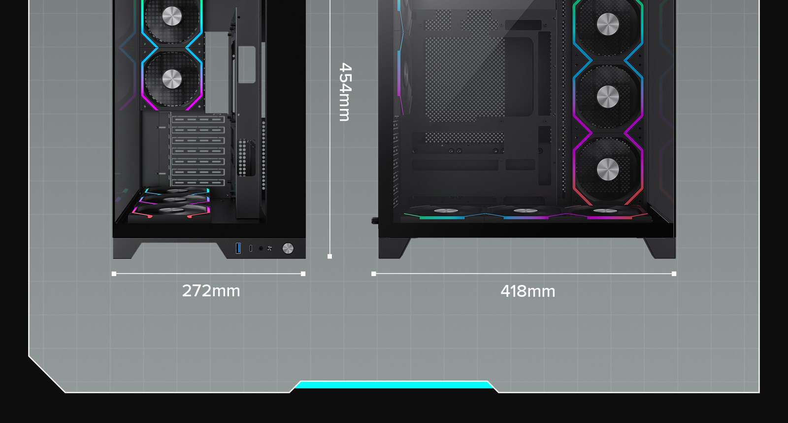 Infinity Pro BK-Tempered Glass PC Case & RGB Lighting Mid-Tower Gaming ...