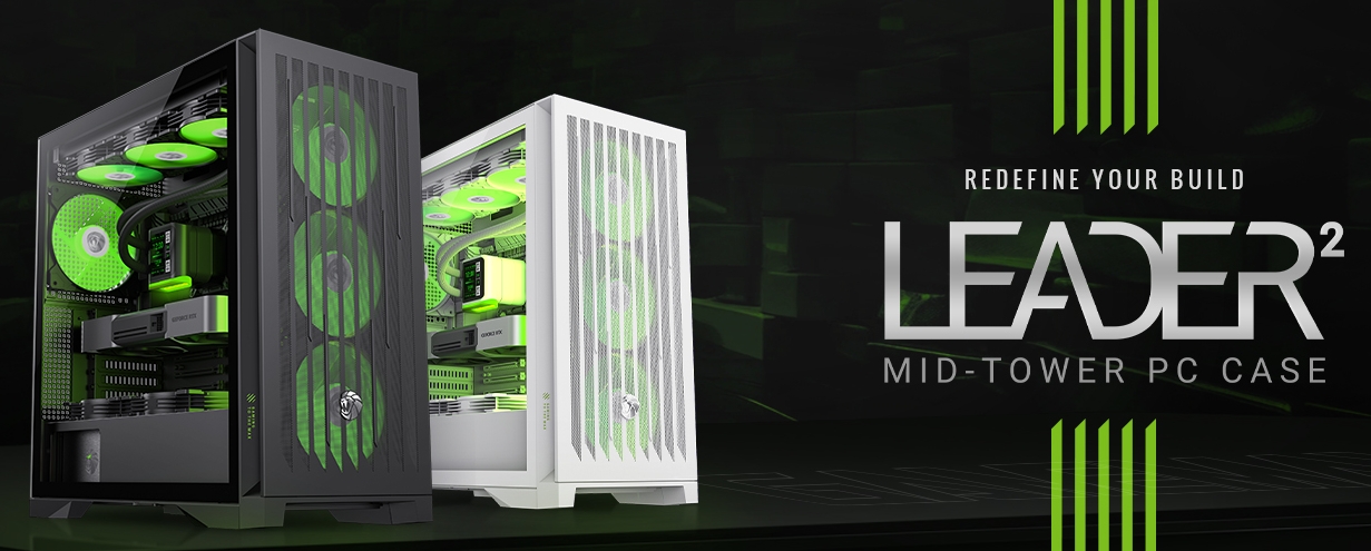 LEADER 2 Gaming Case: Vertical GPU, Hidden Cable Management, and ...