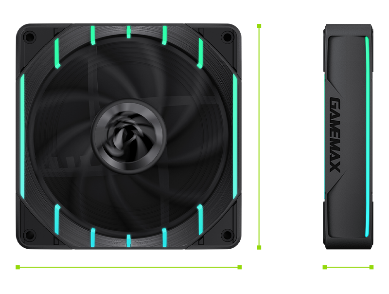 GAMEMAX T12 ARGB 120mm PWM Case Fan – 1600RPM, 60CFM Airflow
