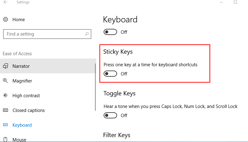 How do you undo sticky keys | gamemax