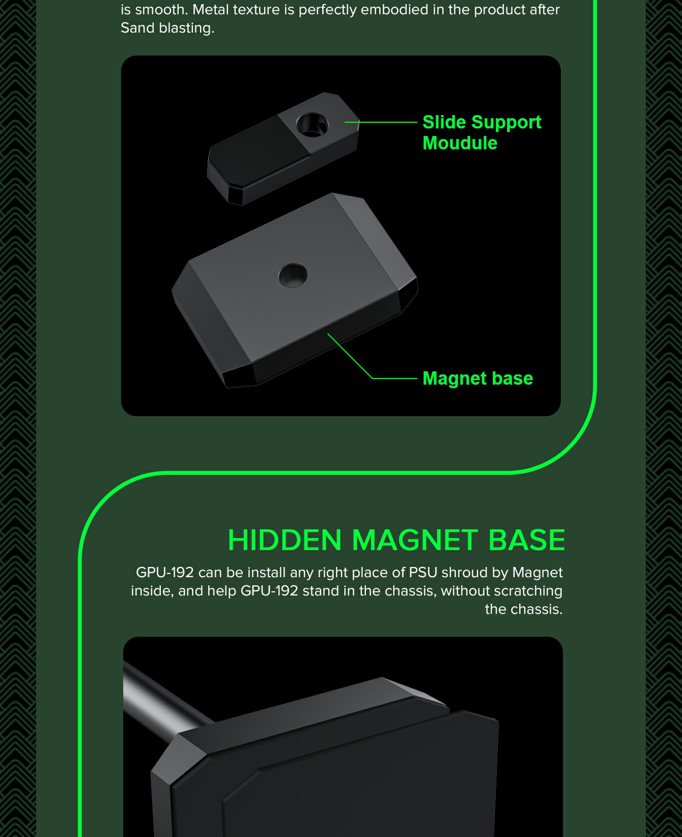 GameMax GPU-192, 192mm Aluminum GPU Support, Graphics Video Card ...